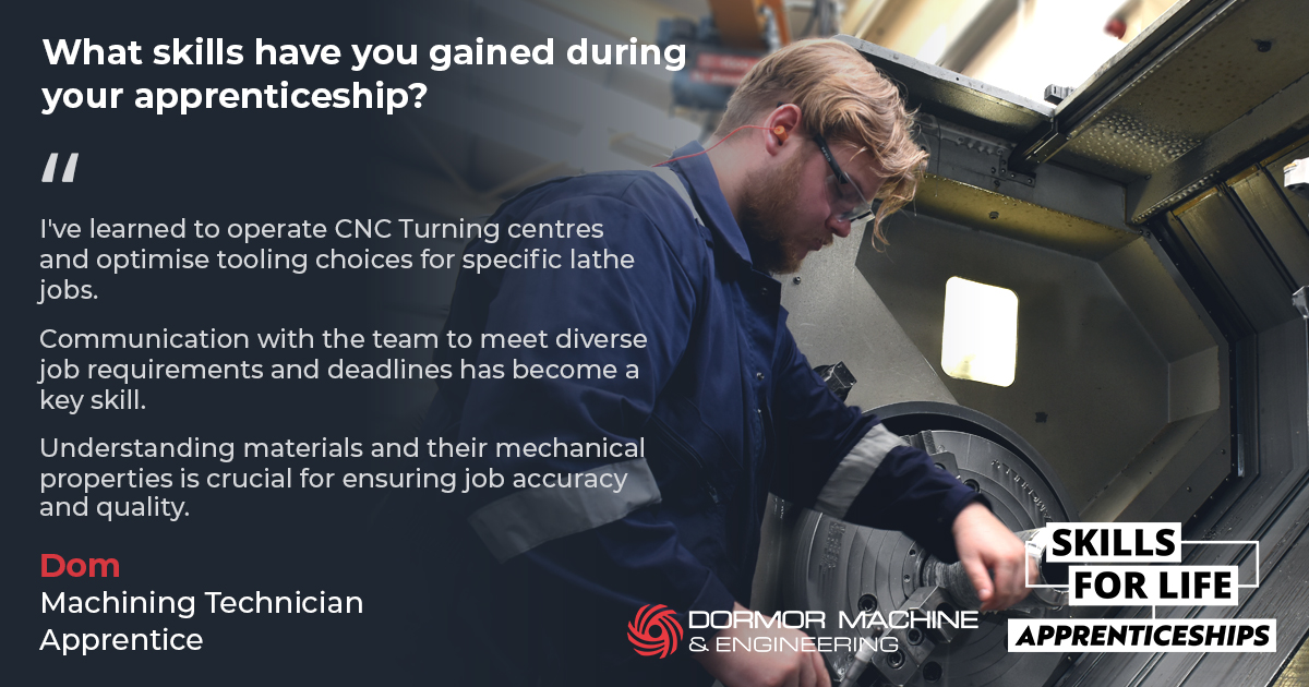 National Apprenticeship Week 2024 - Apprentice Spotlight - Dom| Dormor Machine & Engineering